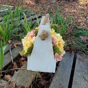 Vintage Style Wood Caddy, Wooden Boho Utensil Carrier, Farmhouse Decor ...