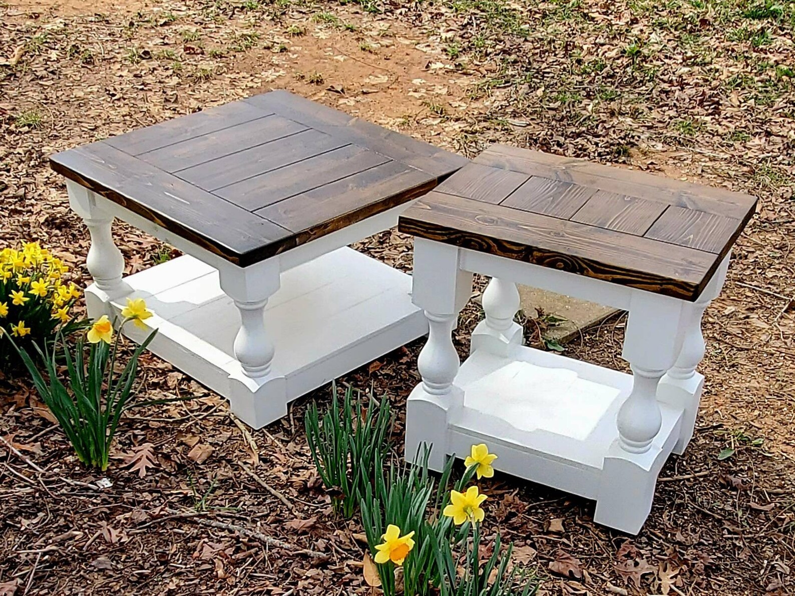 Beautiful Baluster Farmhouse End Table, Farmhouse Side Table, Country ...