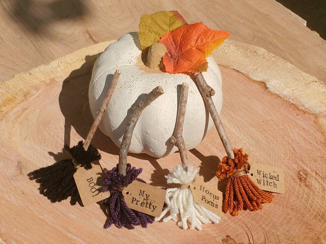 4 Mini Witch Brooms Witch Broom Set Witchy Halloween Decor - Etsy