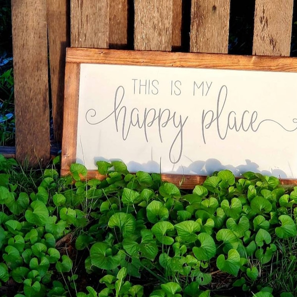 Happy Place Sign - Etsy