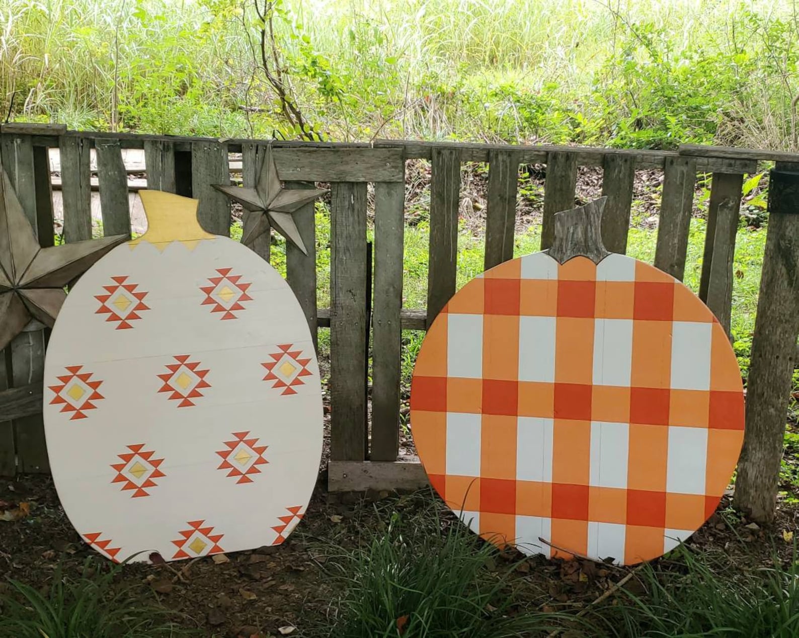 Giant 3 Foot Wood Pumpkins Large Halloween Yard Decor - Etsy