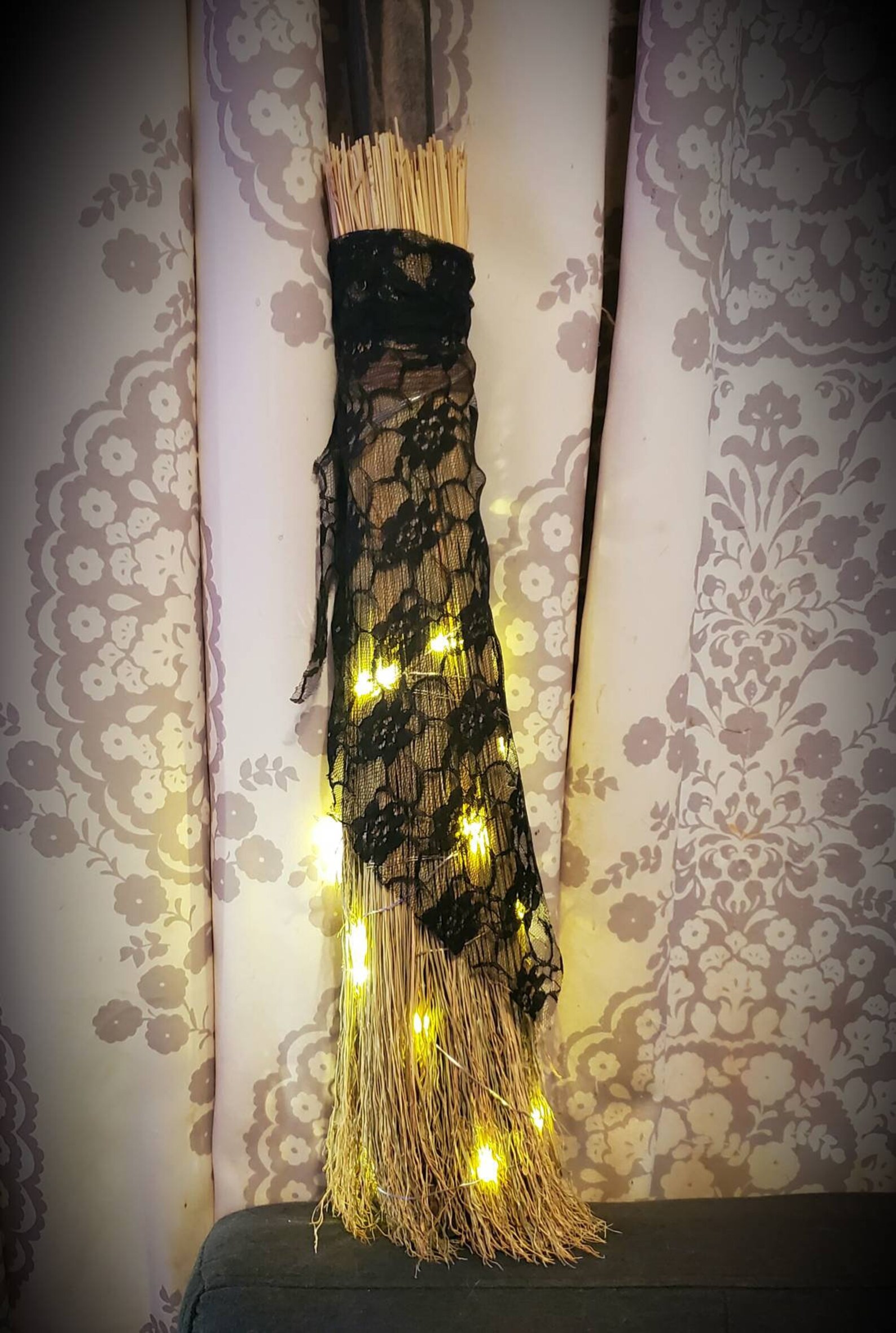 Lighted Witch's Broom FREE SHIPPING, Witch's Besom, Pagan Broom ...