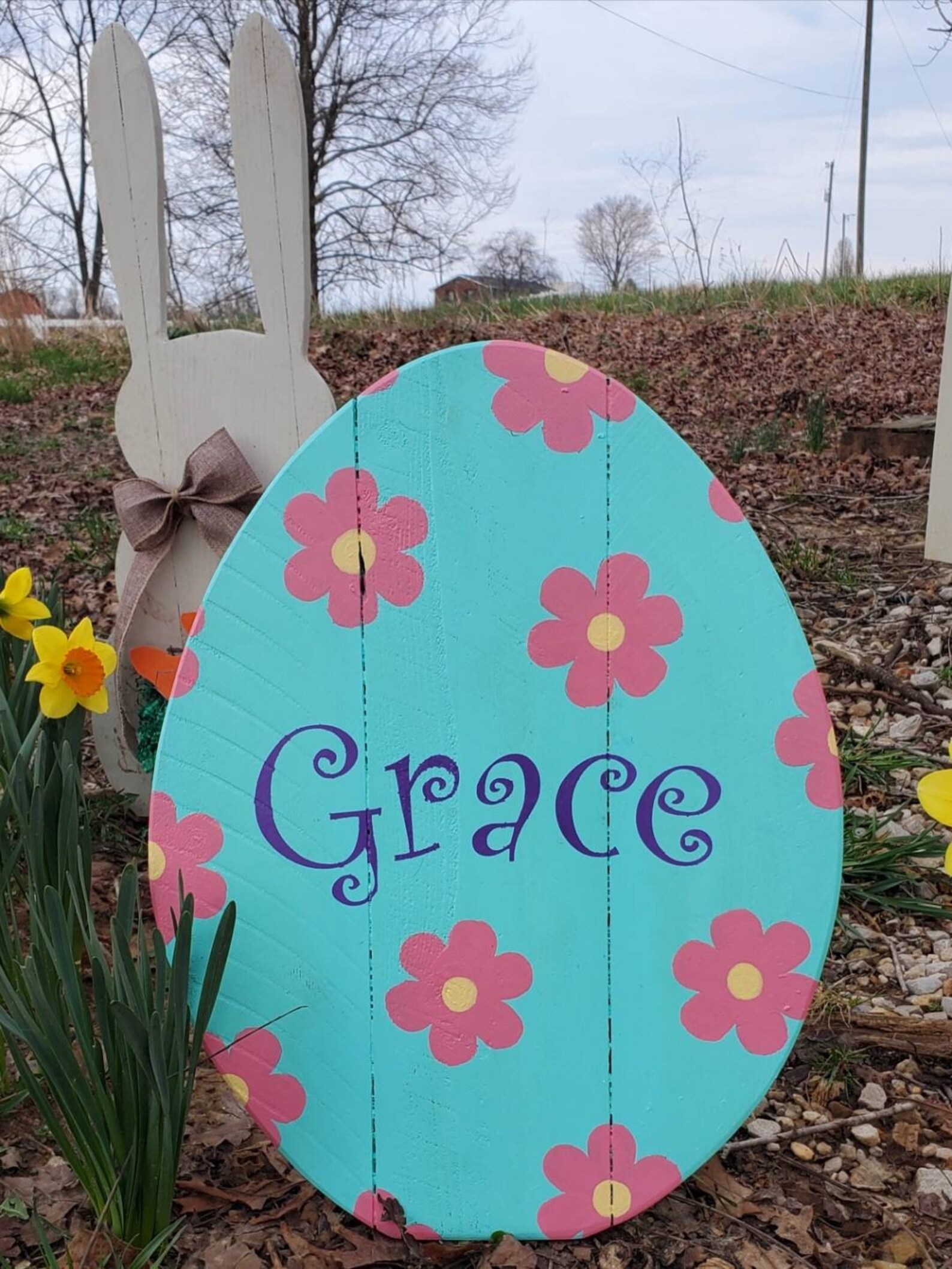 Beautiful Customizable Easter Egg Yard Decor Custom Wood - Etsy