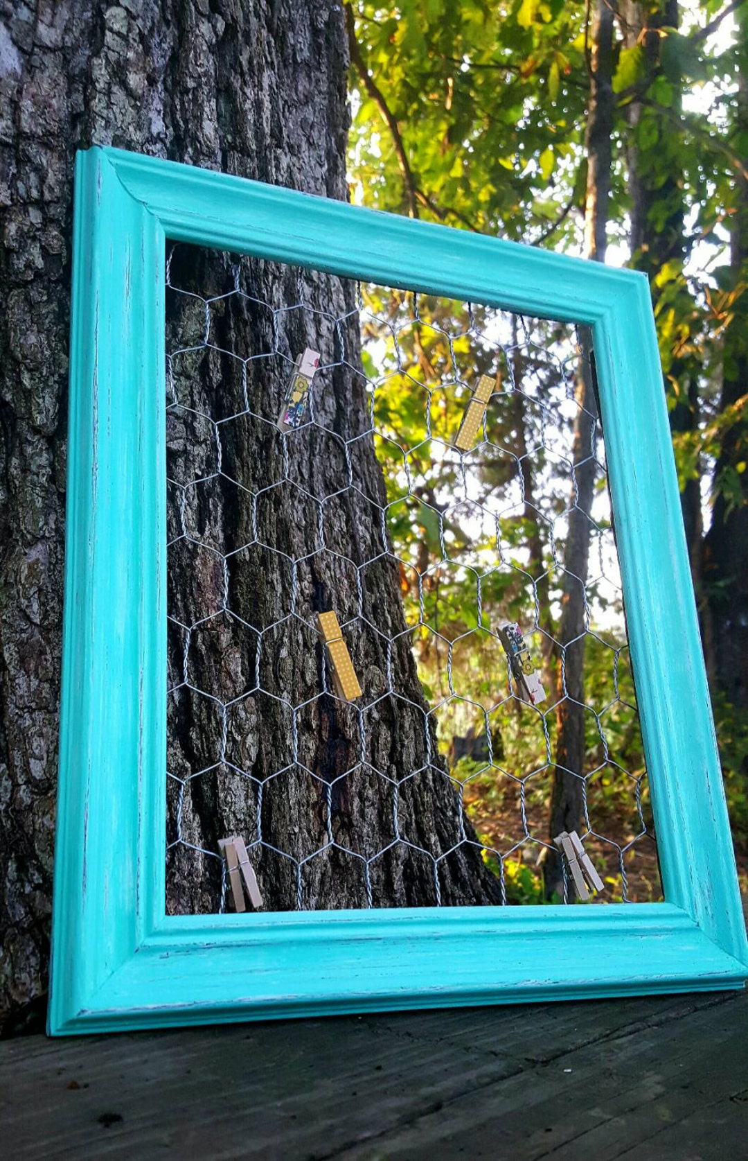 Distressed Chicken Wire Frame, Chicken Wire Picture Frame, Rustic ...
