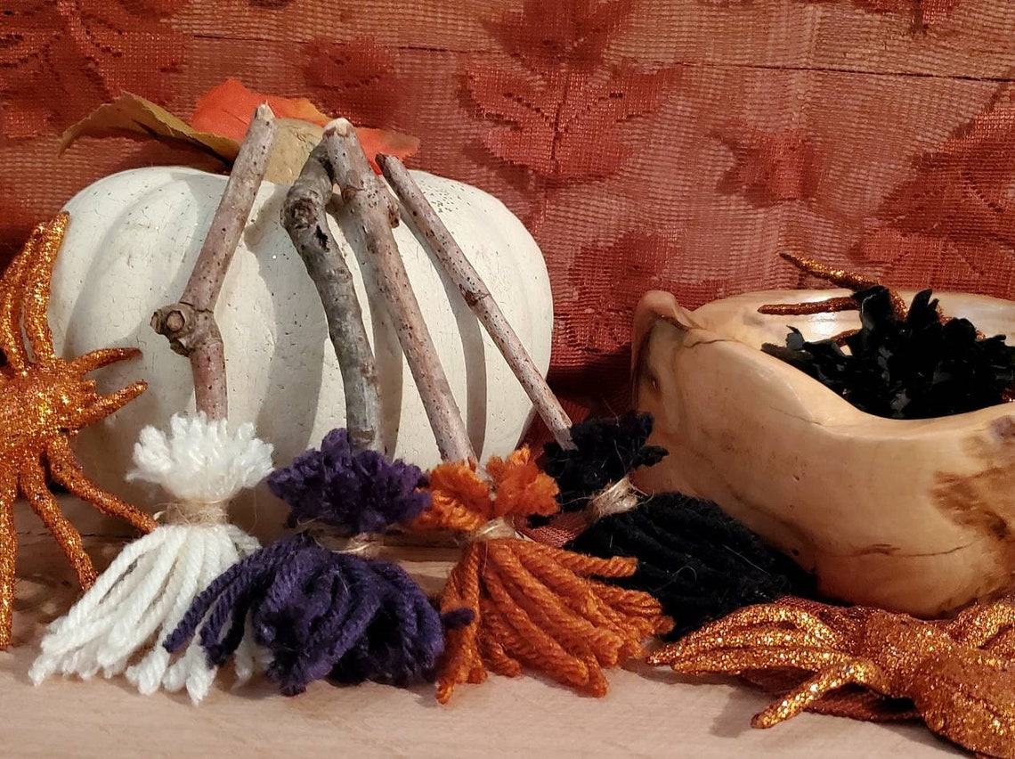 4 Mini Witch Brooms Witch Broom Set Witchy Halloween Decor - Etsy