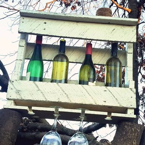 Wall Mounted Wine Rack, Farmhouse Wine Rack, Shabby Chic Wine Rack - Etsy