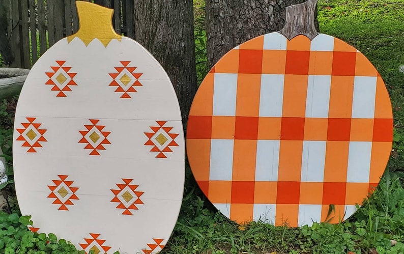 Giant 3 Foot Wood Pumpkins, Large Halloween Yard Decor, Halloween Yard ...