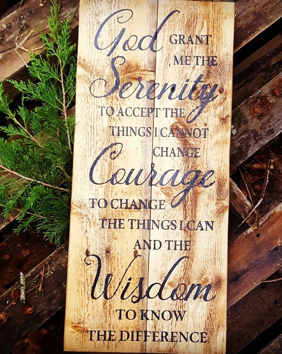 handmade serenity prayer sign — Three Leafs Woodworks