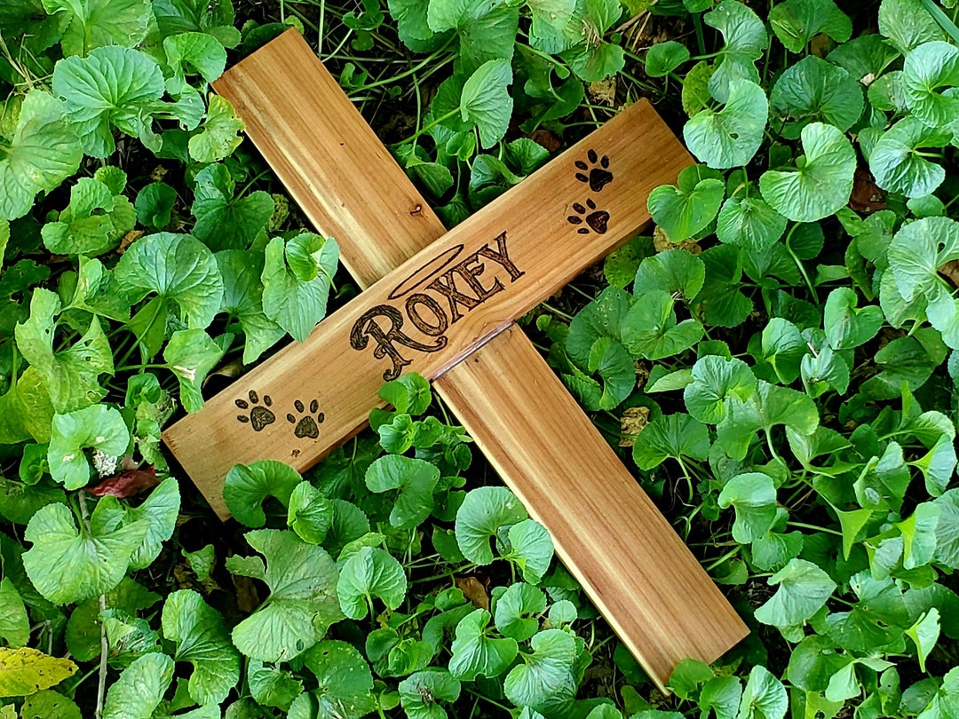 Personalized Pet Memorial Cedar Cross, Custom Pet Memorial Cross ...