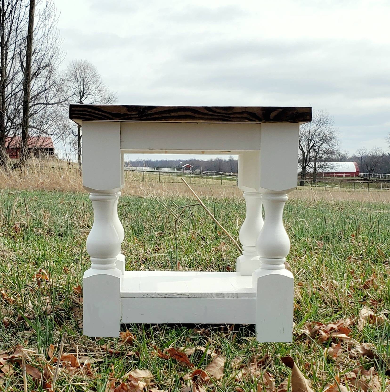 Beautiful Baluster Farmhouse End Table, Farmhouse Side Table, Country ...