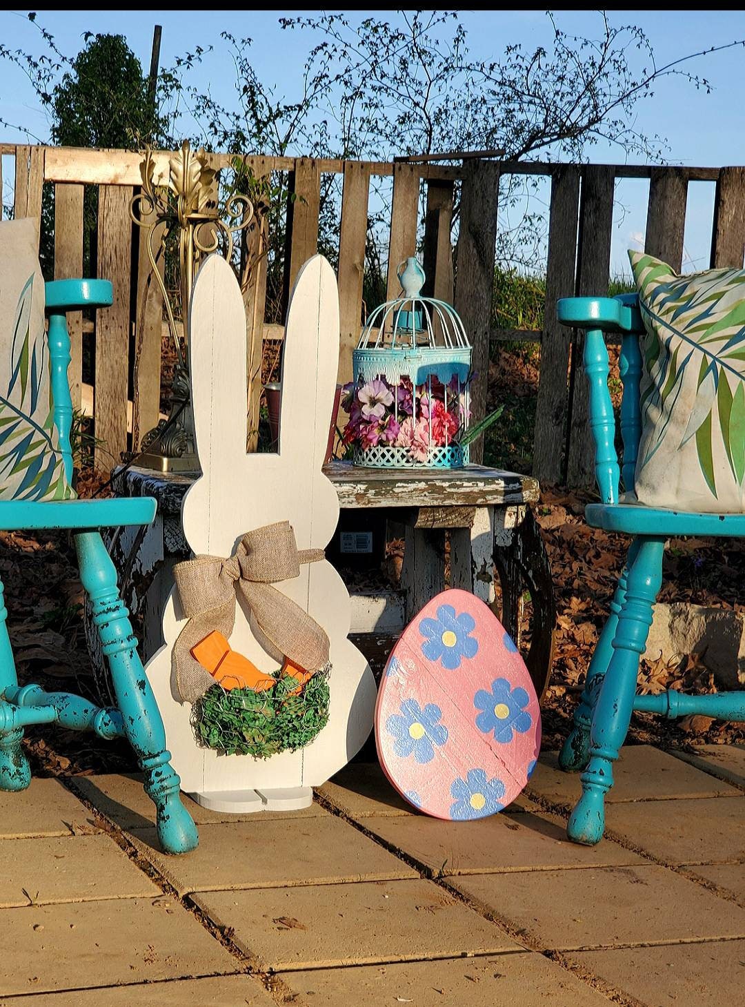 Easter Bunny Yard Art Outdoor Easter Bunny Decor | Etsy