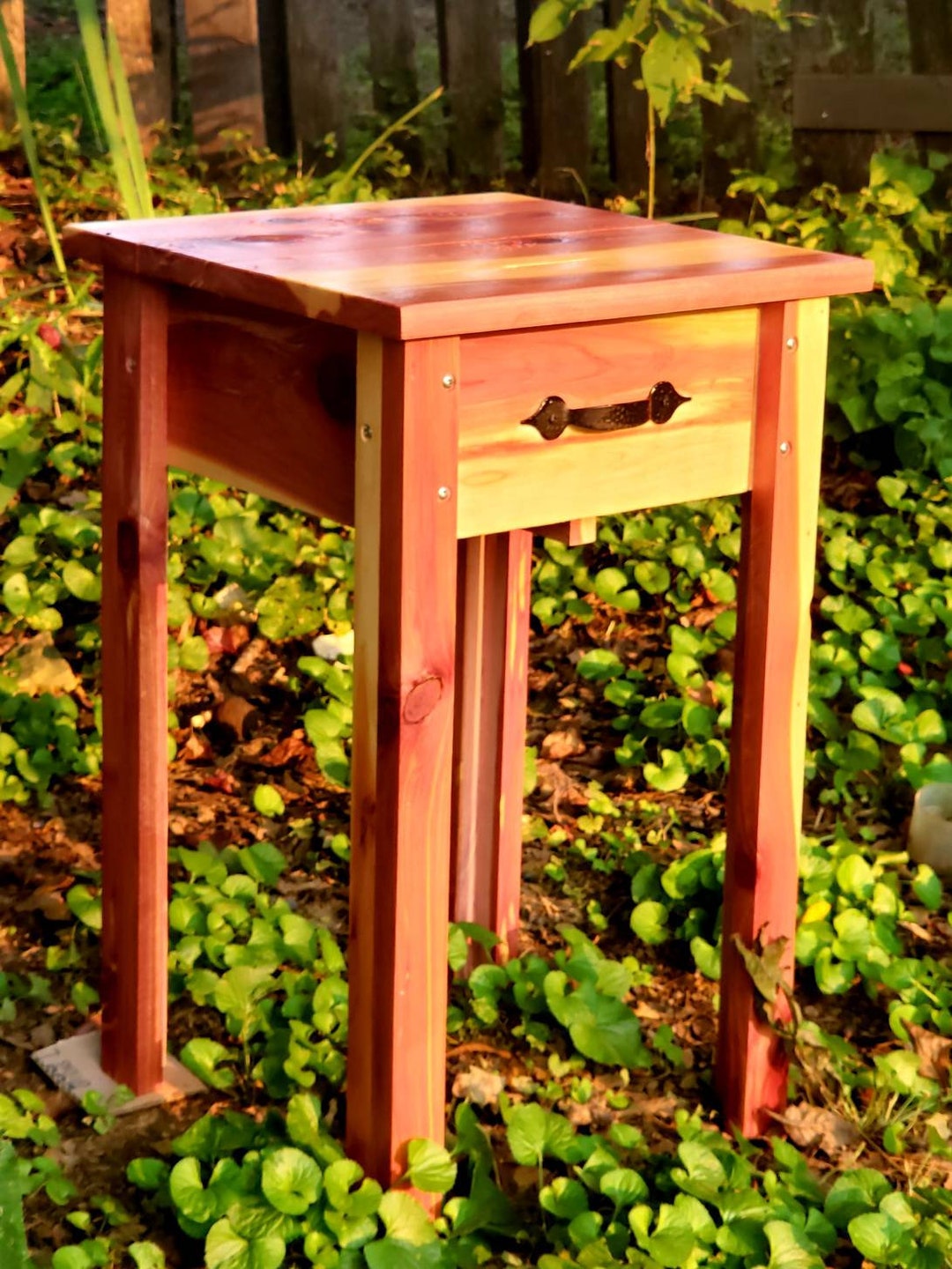 Cedar Nightstand Eastern Red Cedar Bedside Table Cedar End Table Etsy