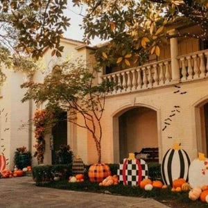 Giant 3 Foot Wood Pumpkins, Large Halloween Yard Decor, Halloween Yard ...