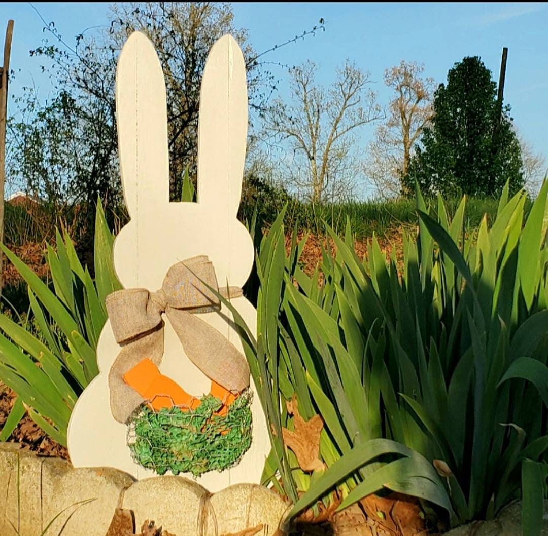 Easter Bunny Yard Art Outdoor Easter Bunny Decor | Etsy