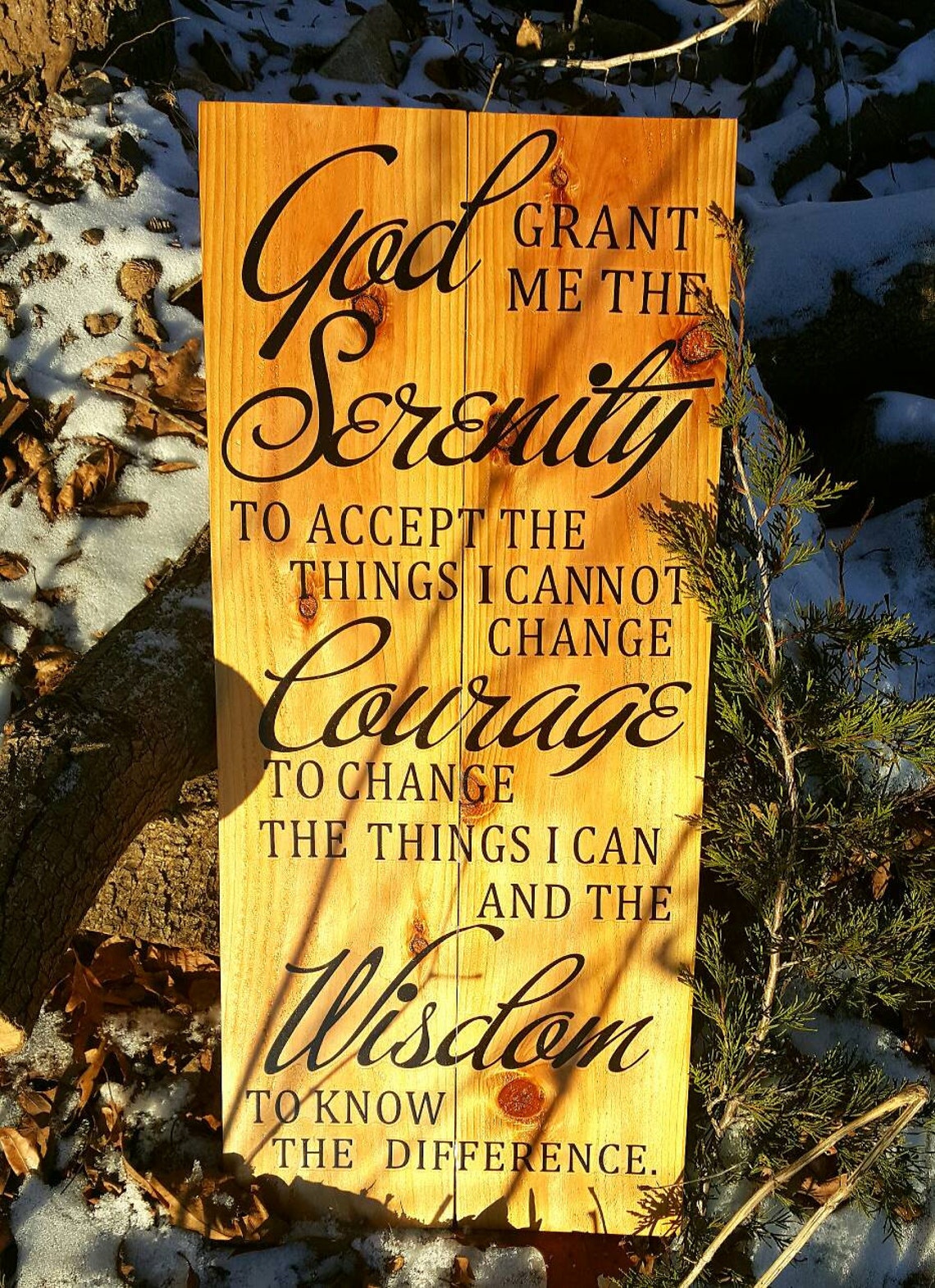 Serenity Prayer Sign, God Grant Me the Serenity, Rustic Christian Sign ...
