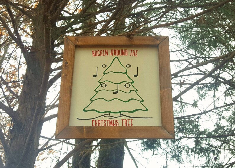 Rockin Around the Christmas Tree Farmhouse Christmas Sign - Etsy