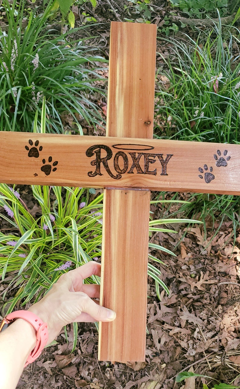 Personalized Pet Memorial Cedar Cross, Custom Pet Memorial Cross ...