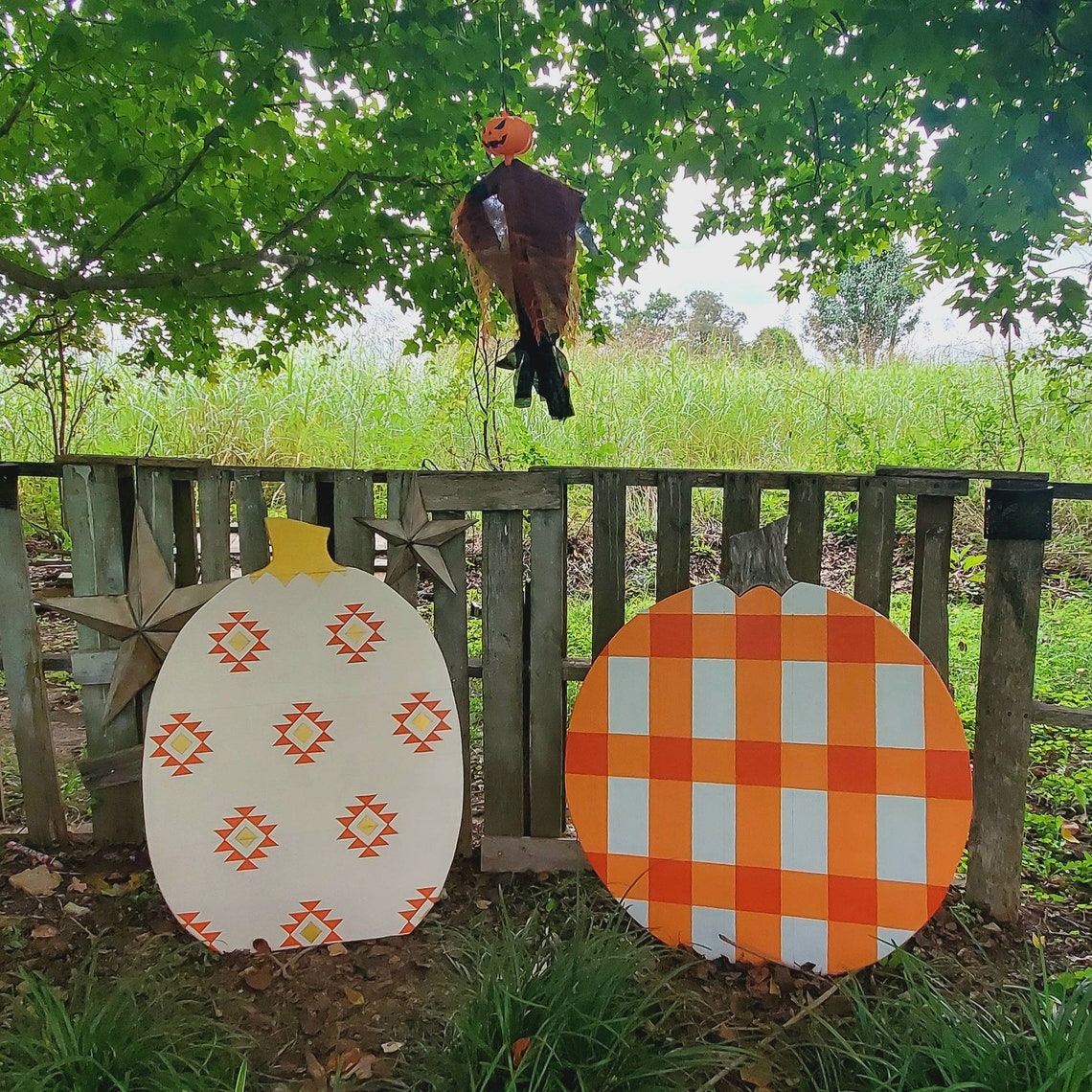 Giant 3 Foot Wood Pumpkins Large Halloween Yard Decor - Etsy