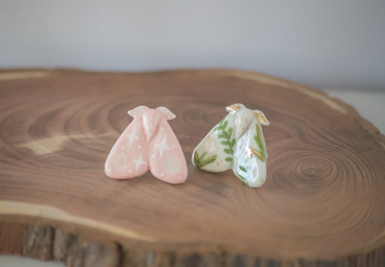 Ceramic moth pin porcelain moth brooch | Etsy
