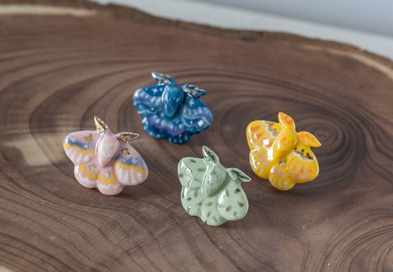 Ceramic moth pin small moth clay brooch insect nature | Etsy