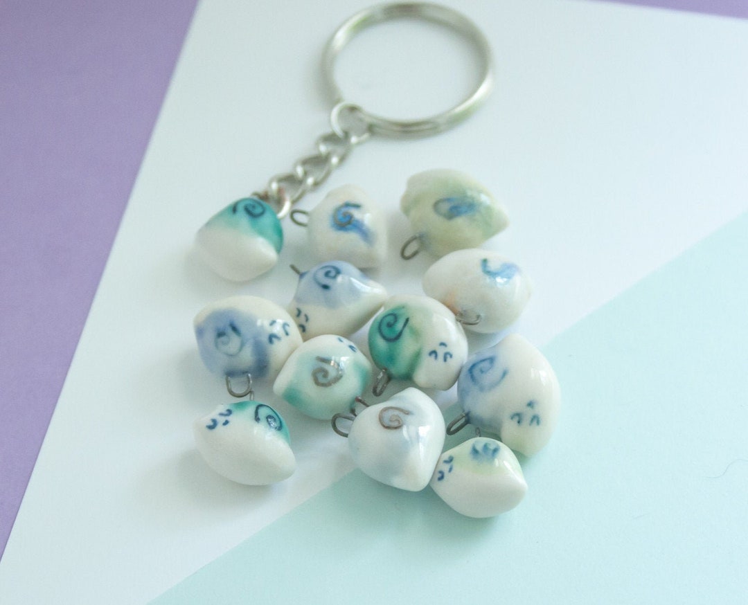 Ceramic Snail Keychain Porcelain Cute Snail - Etsy