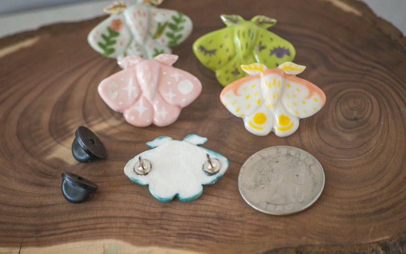 Ceramic Moth Pin Porcelain Moth Brooch - Etsy