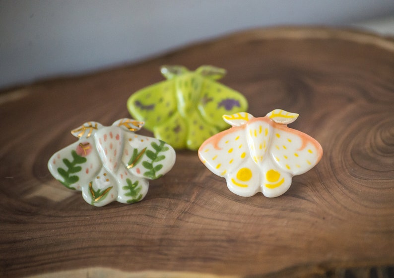 Ceramic Moth Pin Porcelain Moth Brooch - Etsy