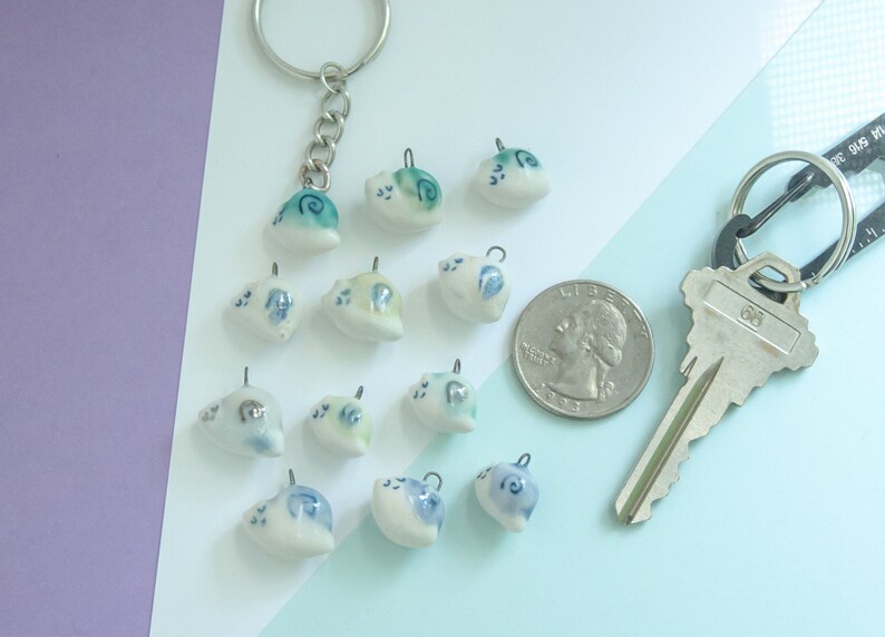 Ceramic Snail Keychain Porcelain Cute Snail | Etsy