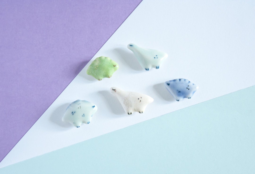 Ceramic Dinosaur Magnet, Handmade Clay Fridge Magnet - Etsy