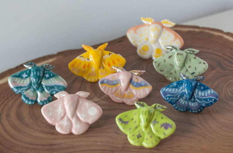 Ceramic Moth Pin Porcelain Moth Brooch - Etsy