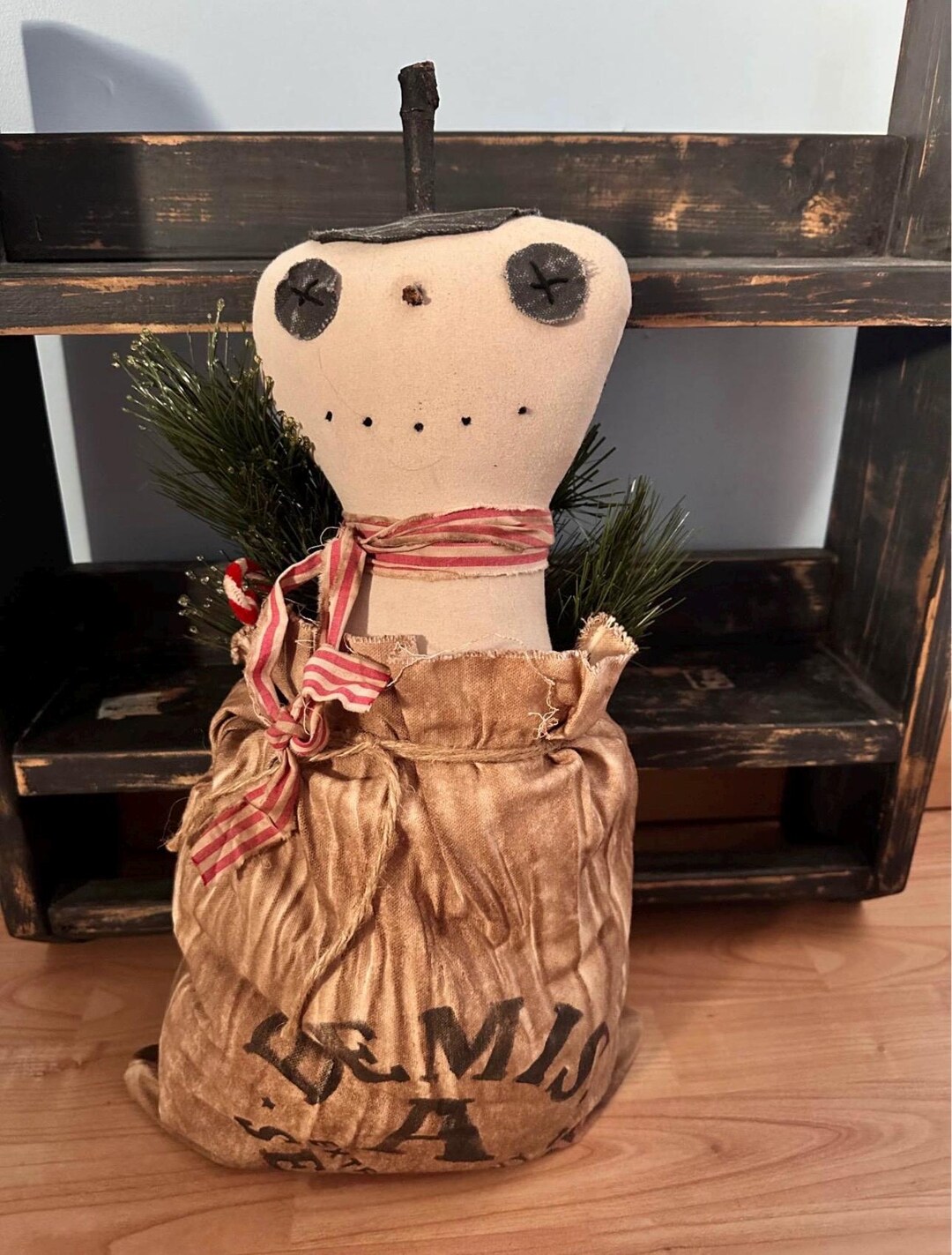 Vintage Primitive Bird Doll 18.5” With Hat the Total Length is 20” Sack ...
