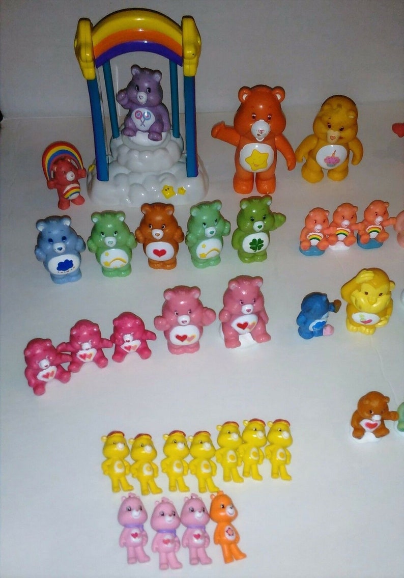 53 Pieces Vintage 1980's Kenner Care Bear and Cousins Posable Miniature ...