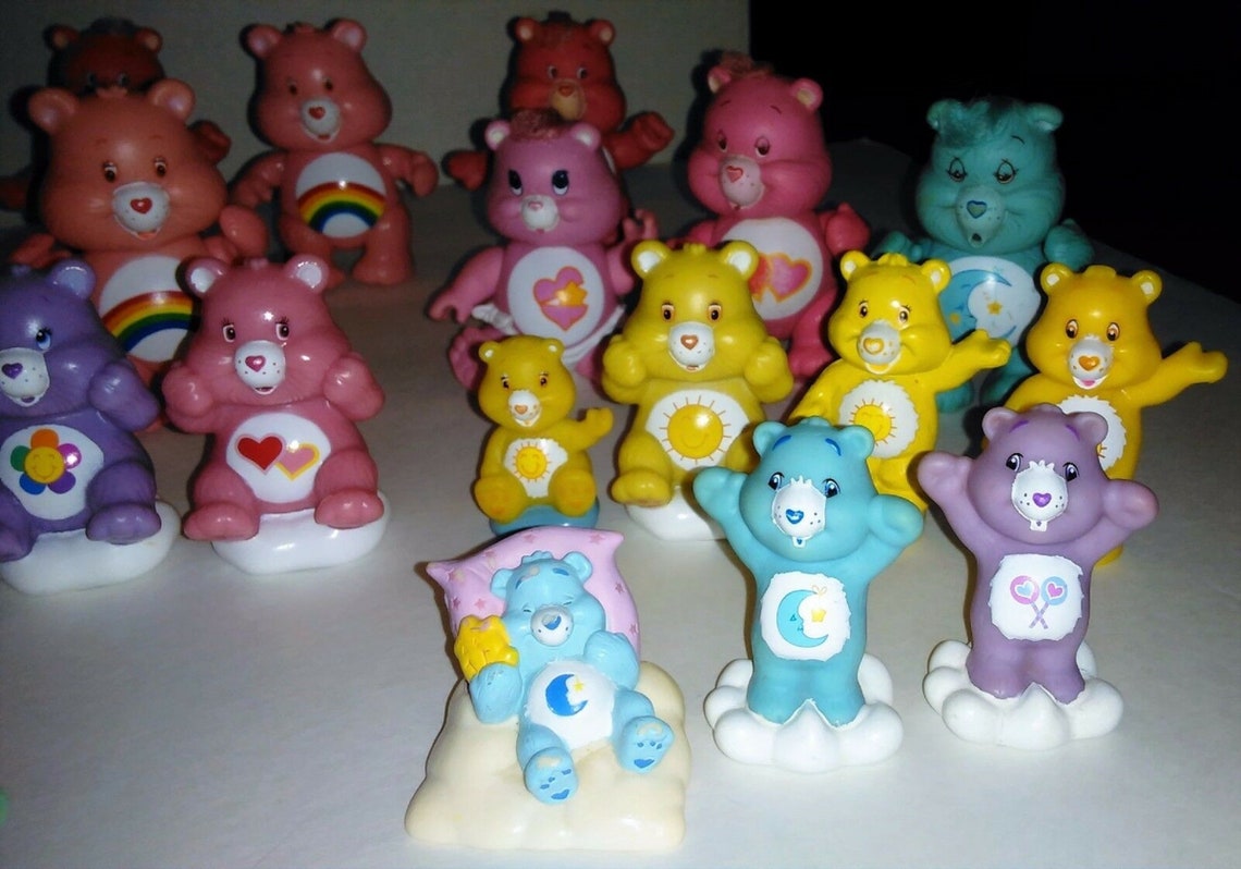 53 Pieces Vintage 1980's Kenner Care Bear and Cousins Posable Miniature ...
