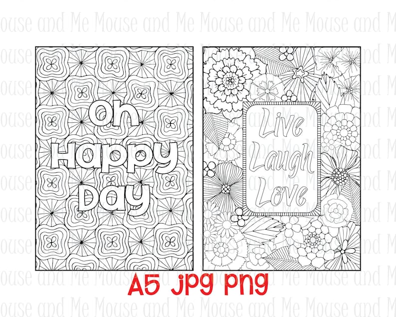 A5 Coloring Pages Coloring Quotes Adult Colouring Pages - Etsy
