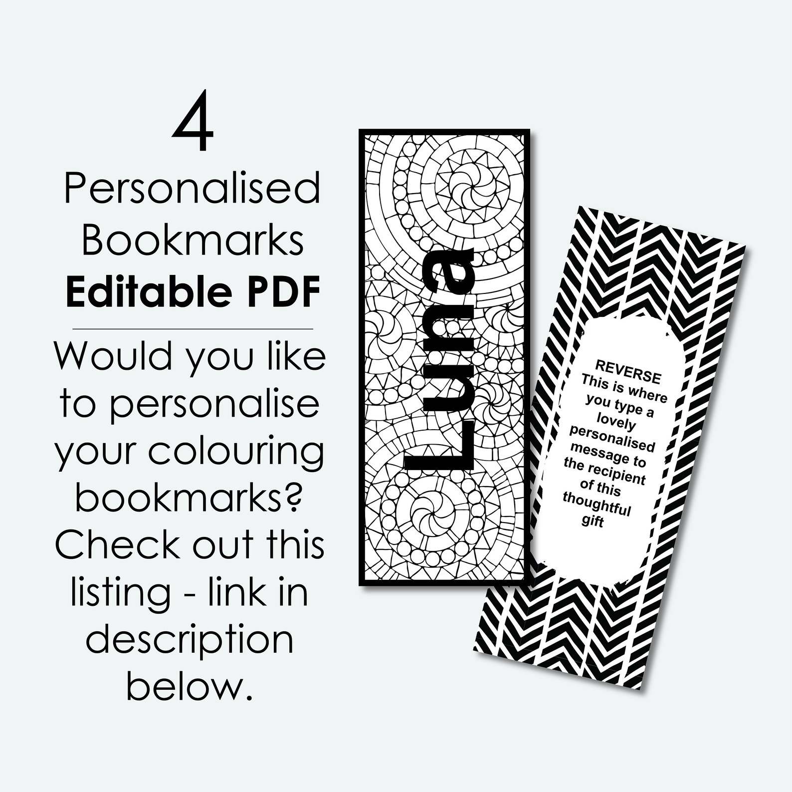 4 Coloring Bookmarks, Printable Bookmarks, Unique Bookmarks, Zentangle ...