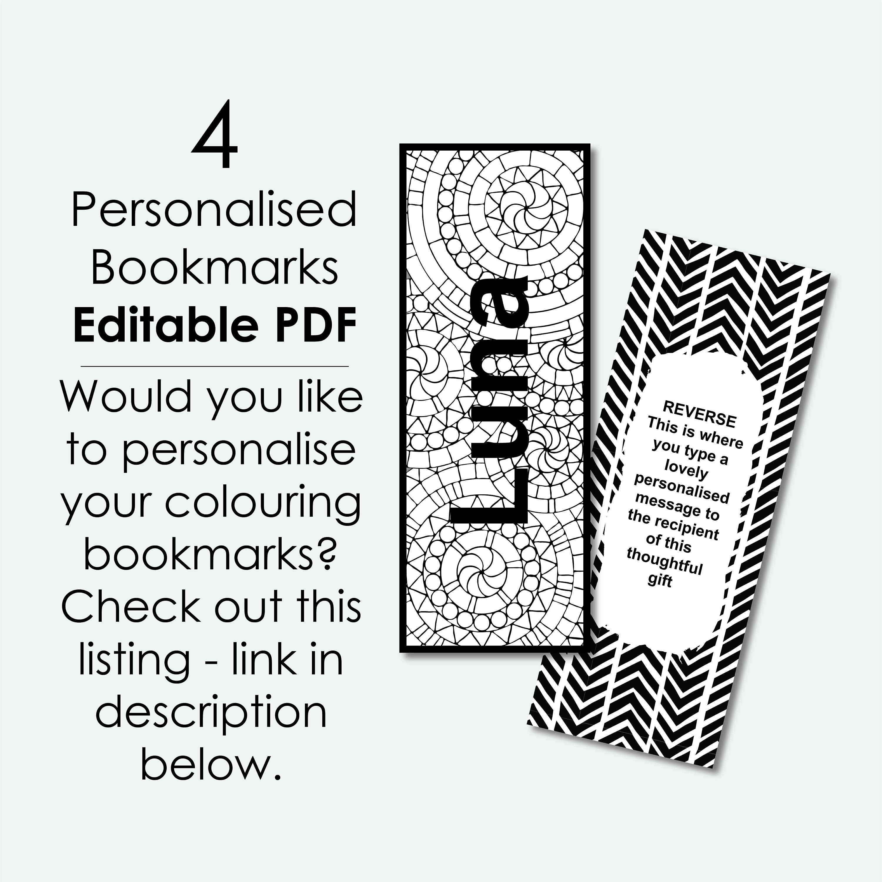 4 Coloring Bookmarks Printable Bookmarks Unique Bookmarks | Etsy