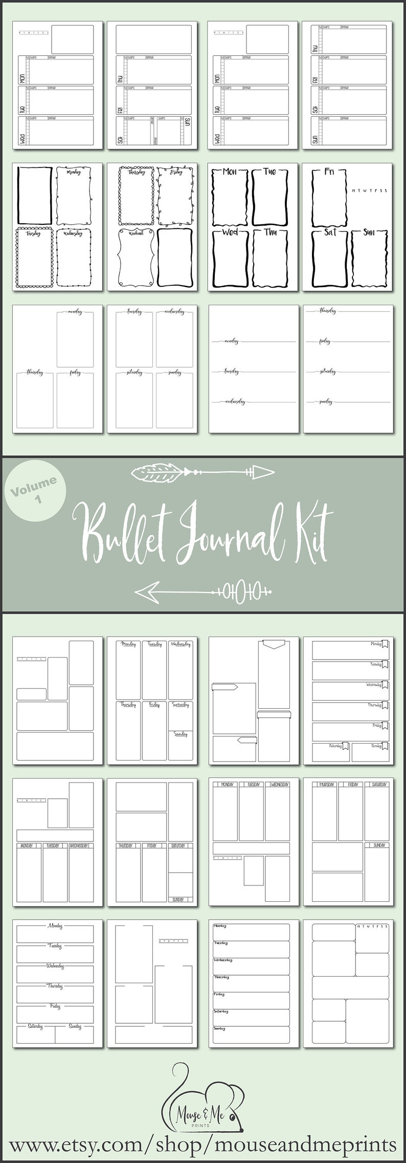 12 x A5 Planner Inserts Bullet Journal PDF Bullet Journal | Etsy