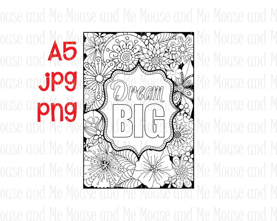 A5 Coloring Pages Coloring Quotes Adult Colouring Pages - Etsy