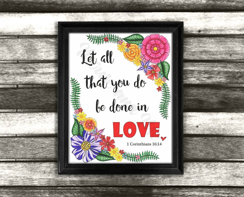 Let All That You Do Be Done in Love 1 Corinthians 16:14 - Etsy