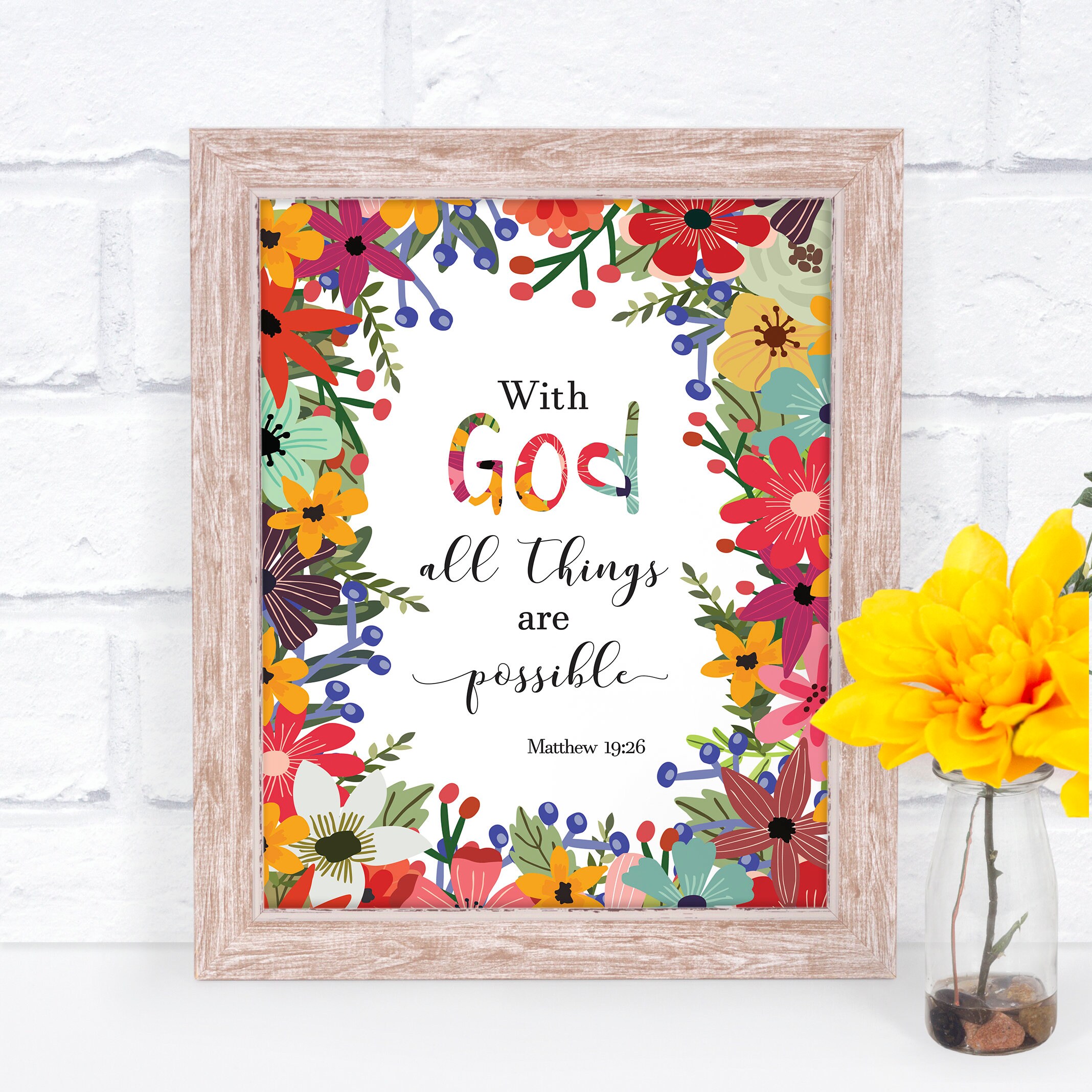 With God All Things Are Possible Matthew 19:26 Christian - Etsy