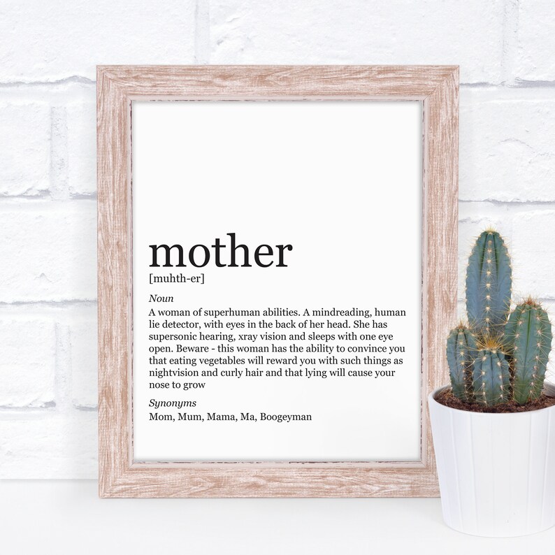 Gift for Mom Mother Definition Mothers Day Quote Printable | Etsy