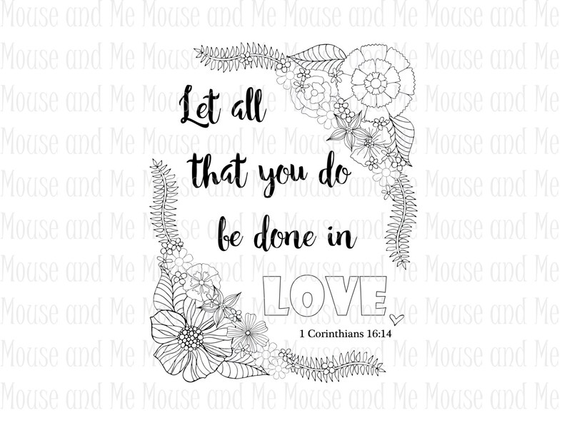 Let All That You Do Be Done in Love 1 Corinthians 16:14 - Etsy