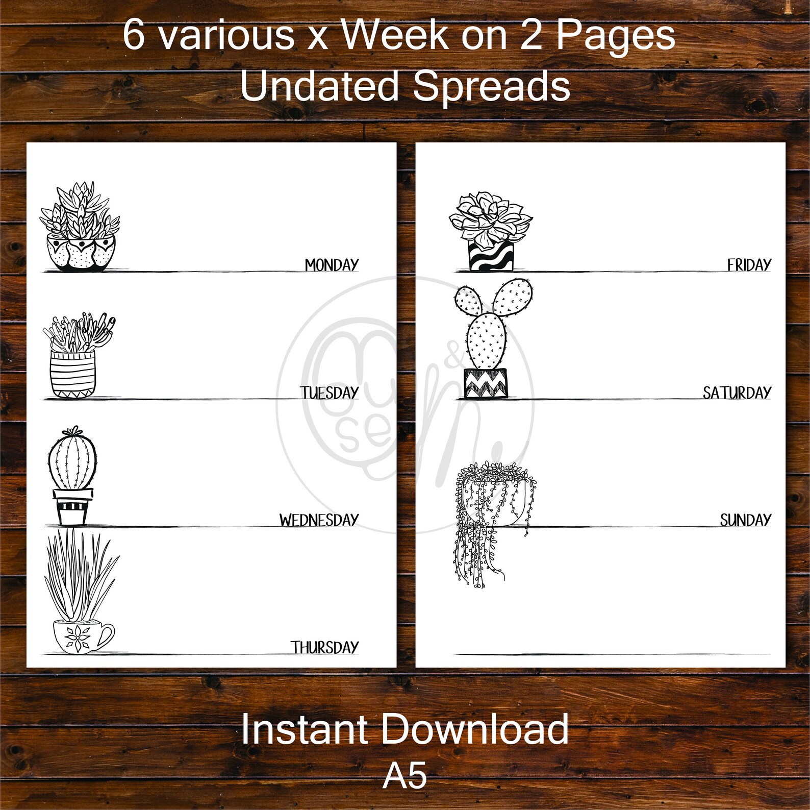 6 x A5 Planner Inserts Bullet Journal Kit Garden Planner | Etsy