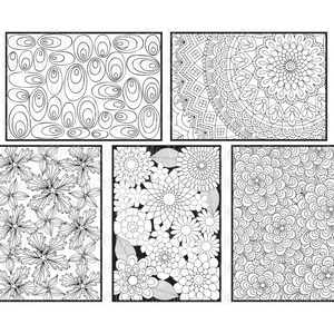 10 Printable Colouring Cards – 5 With Greetings and 5 Without Greetings ...