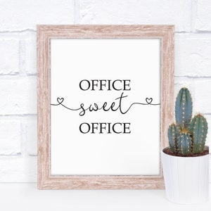 Office Sweet Office Sign, Office Wall Art, Office Decor, Printable Wall ...