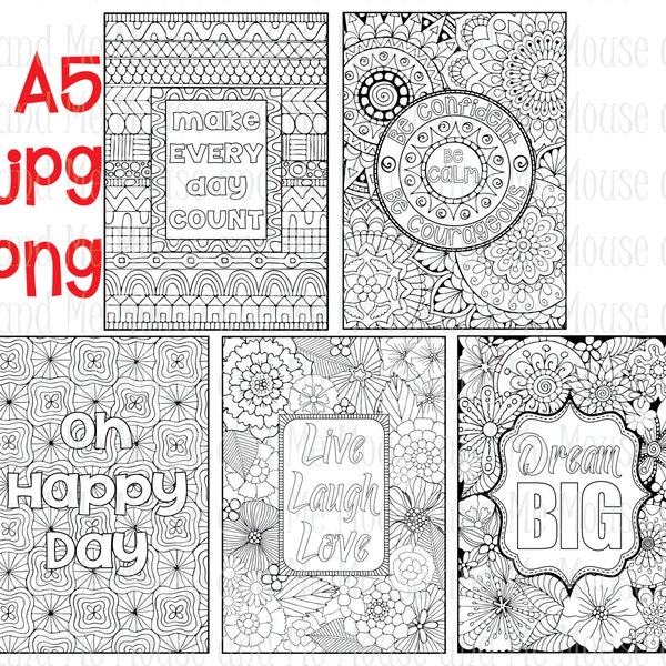 A5 Coloring Sheets - Etsy