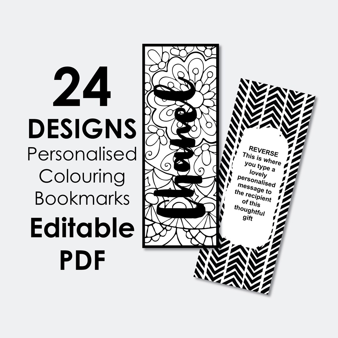 Teacher Gifts Personalized Student Gifts, Editable Bookmark, Coloring ...