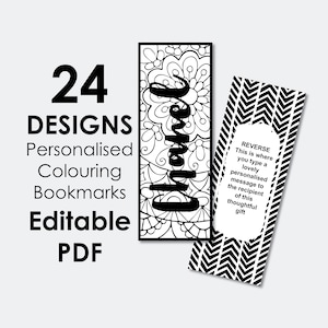 Teacher Gifts Personalized Student Gifts, Editable Bookmark, Coloring ...