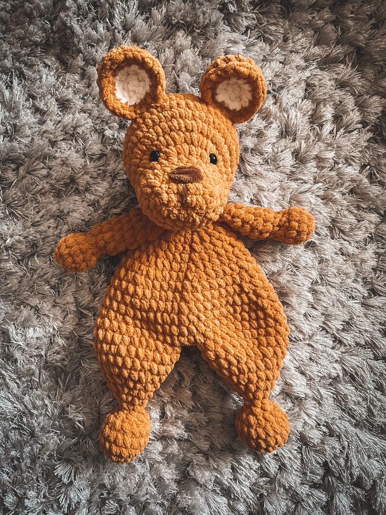 Small Teddy Bear Lovey, Crochet Pattern, Snuggle, Plush, Cute, Cuddly ...