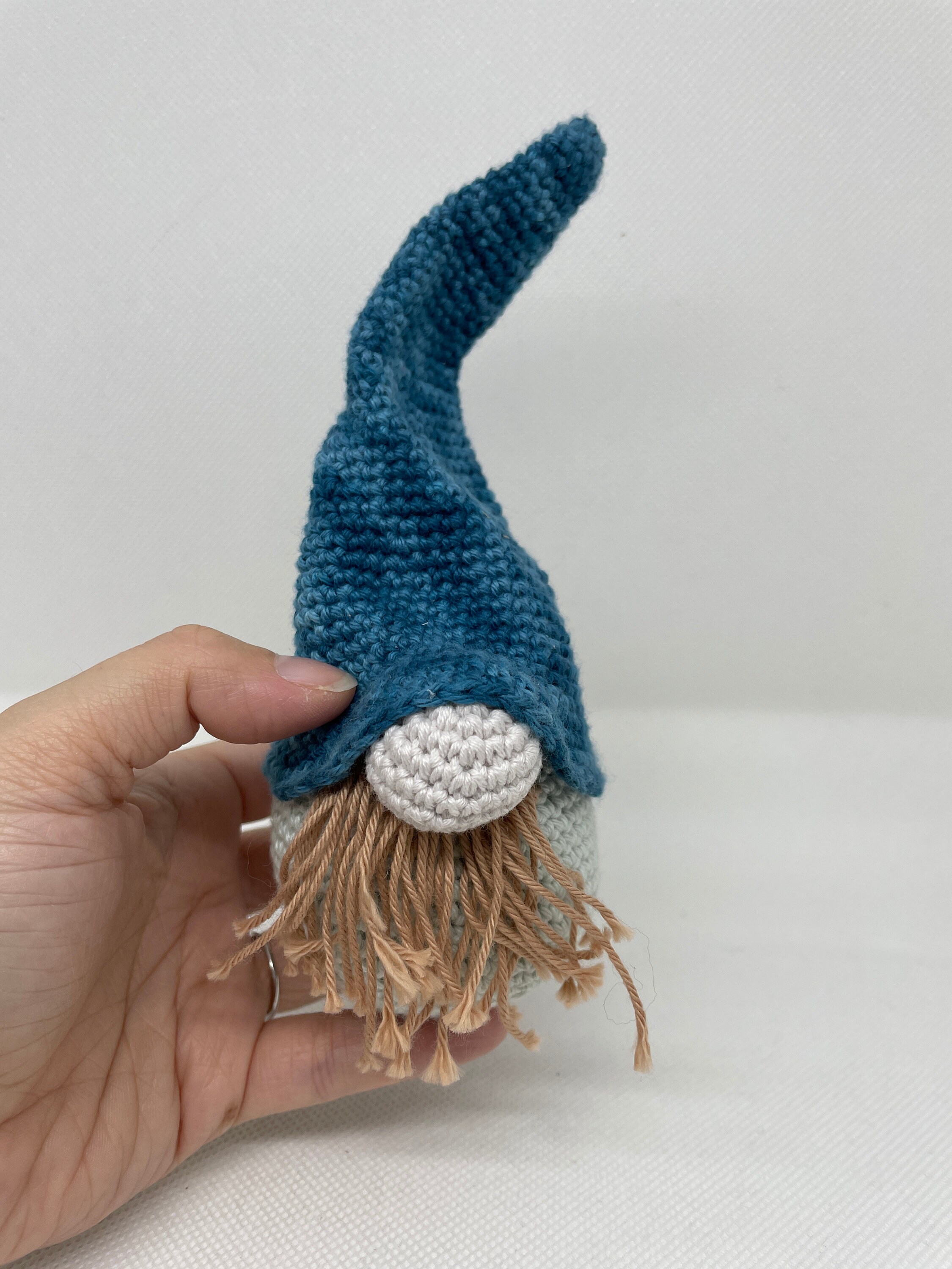 Gonk, Gnome, Tomte, Crochet, Amigurumi, Home Decor, Blue, Big Nose ...
